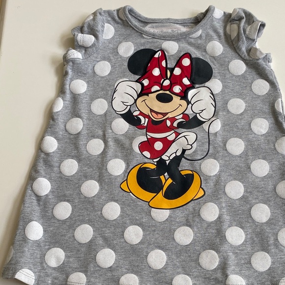Disney | Dresses | Disney Minnie Mouse Toddler Grey White Polka Dot ...